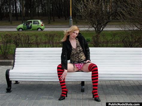 Slutty Hottie Enjoys Showing Her Nude Bubbies And Pussy On The Bench Porn Pictures Xxx Photos