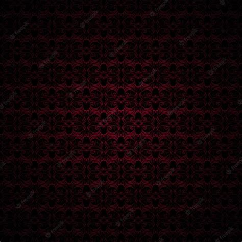 고전적인 바로크 패턴이 있는 진한 빨간색과 검은색의 로얄 빈티지 고딕 배경 프리미엄 벡터