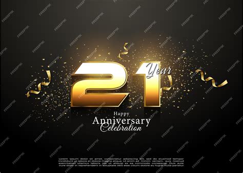 Premium Vector Vector 21st Birthday Number With Big Bright Numbers