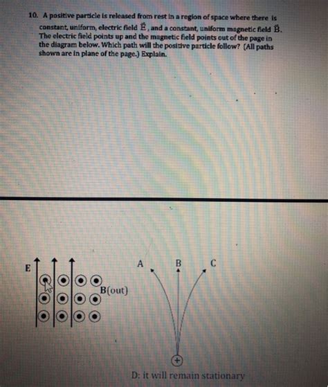 Solved 10 A Positive Particle Is Released From Rest In A