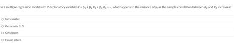 solved n a multiple regression model with 2 explanatory