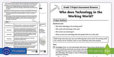 Grade 7 Term 3 Technology Project — Twinkl South Africa