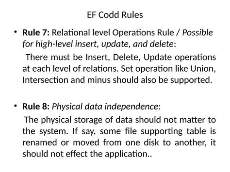 Relational Model Ef Codd Proposed 12 Rulesefcoddrulespptx