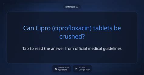 Can Cipro Ciprofloxacin Tablets Be Crushed
