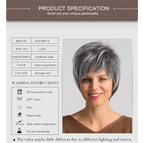 Cakviica White And Gray Wig Short Length Fashion Hair Heat Resistant