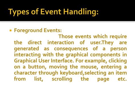 Event Handling In Java Pptx Programming Languages Computing