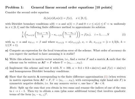 Solved Problem 1 General Linear Second Order Equations [10