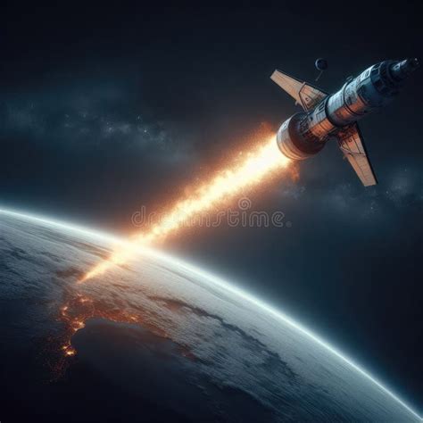 The Spacecraft Has Entered Earth Orbit Stock Illustration Illustration Of Wallpaper Space