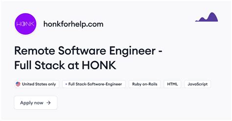 Honk Hiring Software Engineer Full Stack • Remote Work From Home