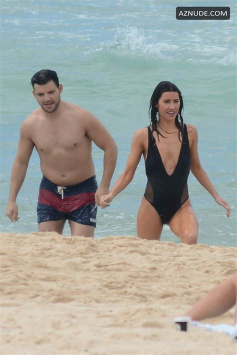 Jacqueline MacInnes Wood Sexy In Black Swimsuit At Bondi Beach In Australia AZNude