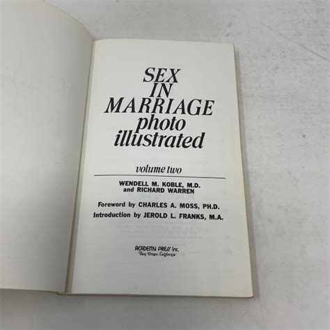 Sex In Marriage Volume Two By Wendell M Koble And Richard Warren Very Good Paperback 1970