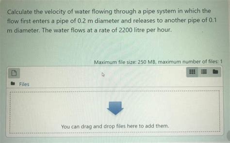 Solved Calculate The Velocity Of Water Flowing Through A Chegg