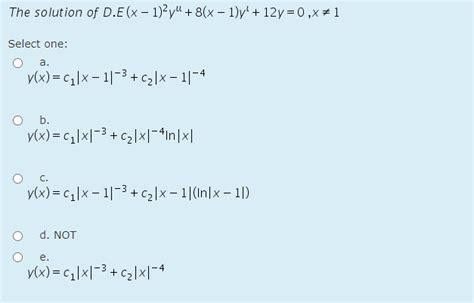 solved the solution of d e x 1 y“ 8 x 1 y