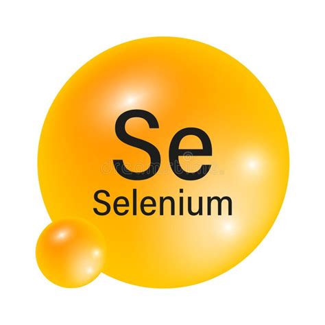 Selenium Element Icon Shiny Yellow Sphere Se Periodic Symbol Vector