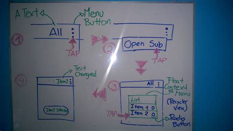 Android Open A Float Context Menu From An Action Bar Menu Option