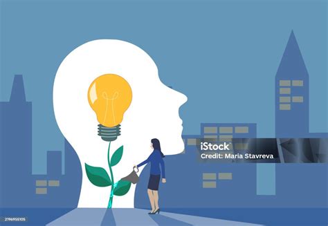 사업가 전구로 식물에 물을주는 것은 성장 마인드 셋 개념을 생각합니다 2명에 대한 스톡 벡터 아트 및 기타 이미지 2명 Mental Wellbeing 개념 Istock