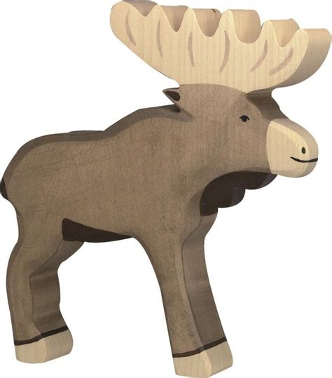 Holztiger Tierfigur Holztiger Elch Aus Holz