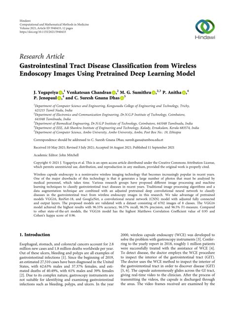 Pdf Gastrointestinal Tract Disease Classification From Wireless Endoscopy Images Using