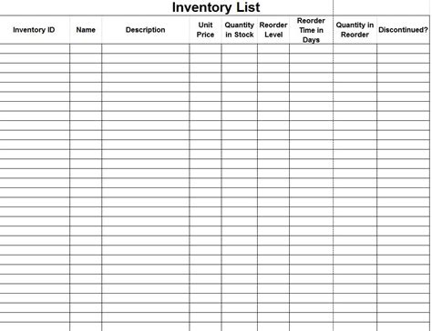 Free Printable Business Inventory Forms Printable Forms Free Online