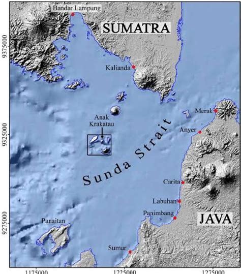 Map Of Sunda Strait Indonesia