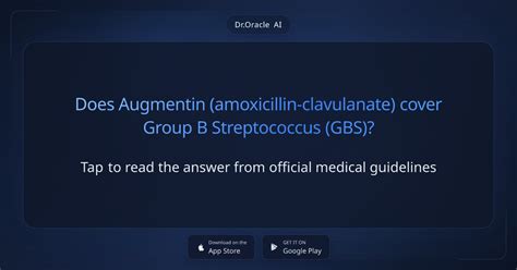 Does Augmentin Amoxicillin Clavulanate Cover Group B Streptococcus Gbs
