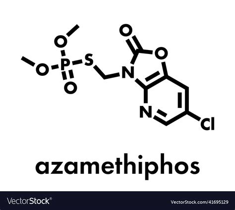 Azamethiphos pesticide molecule used in flypaper Vector Image