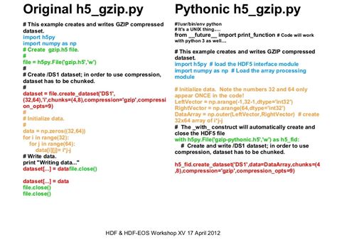 Using Hdf5 And Python The H5py Module