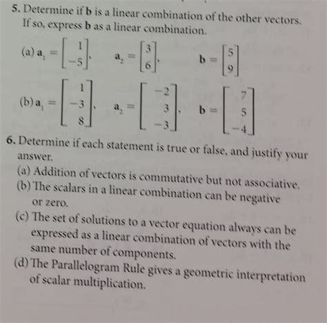 solved determine if b is a linear combination of the other