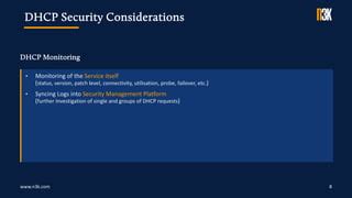 DHCP Security Consideration PDF Computer Networking Computing