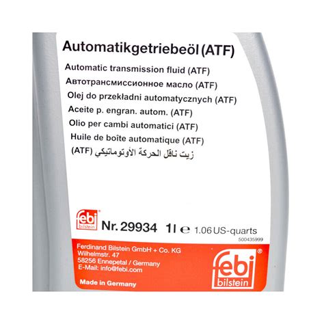 5L FEBI 29934 Getriebeöl Automatikgetriebeöl ATF DEXRON ROTE G052990 ...