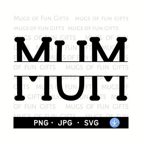 Mum Split Frame Monogram Png Digital Download Etsy Monogram Frame Diy Cards For Mom Diy