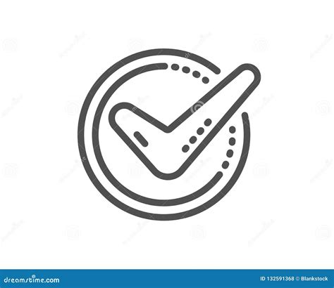 Check Mark Line Icon Accepted Or Approve Sign Vector Stock Vector Illustration Of Tick Icon