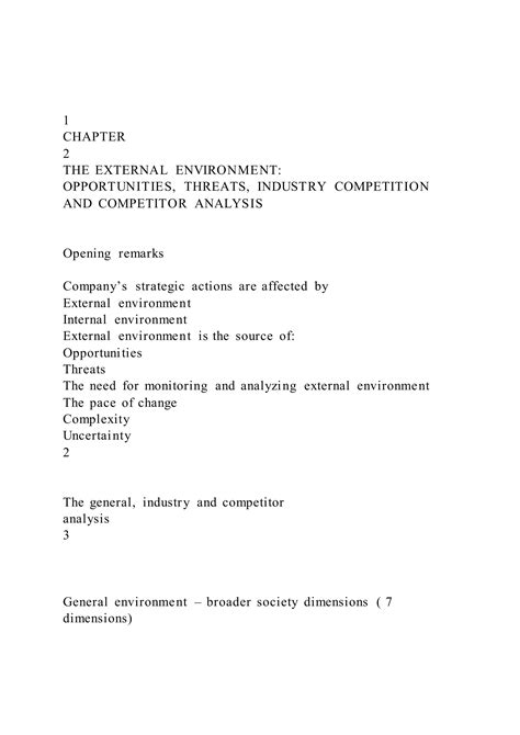 1chapter2the External Environmentopportunities Threats Docx
