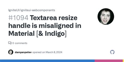 textarea resize handle is misaligned in material [and indigo] · issue