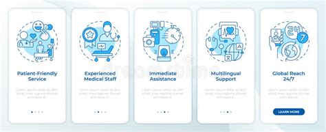 Quality Of Medical Services Blue Onboarding Mobile App Screen Stock Vector Illustration Of
