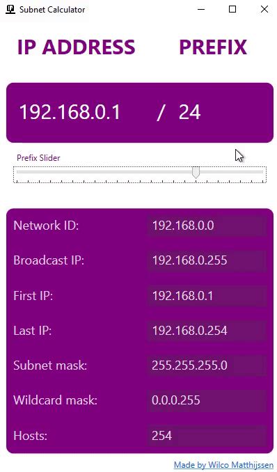GitHub WilcoMatthijssen SubnetCalculator Calculate The Size Of Your Network