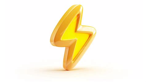 electricity warning bolt symbol golden hue lifelike 3d model in plastic
