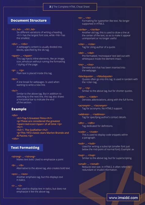 Html Cheat Sheet New Html5 Tags Included Artofit