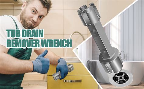 Qyqrqf Tub Drain Remover Wrench Dual Ended Zinc Alloy Tool For