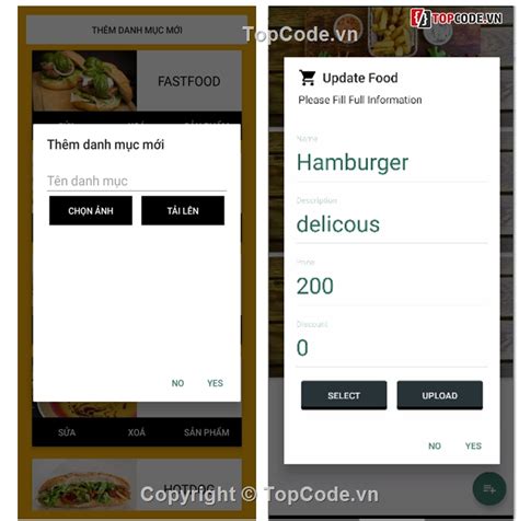 Full Source Code App Quản Lý Nhà Hàng Android Java Firebase Sqlite