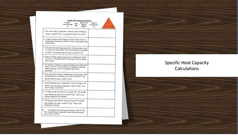 Specific Heat Capacity Calculations Teaching Resources