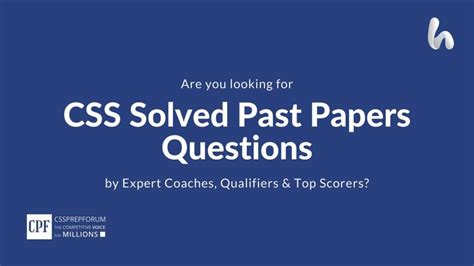Css Solved Past Papers By Qualifiers And Top Scorers