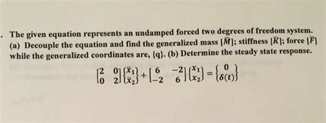 Solved The Given Equation Represents An Undamped Forced Two