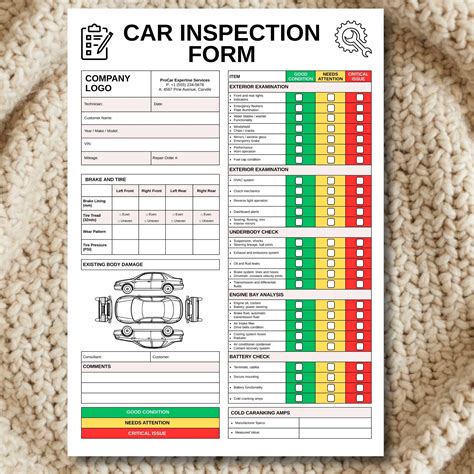 Vehicle Inspection Report Pdf Fillable Multi Point Checklist