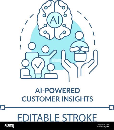 Ai Powered Customer Insights Turquoise Concept Icon Stock Vector Image