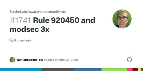 Rule 920450 And Modsec 3x · Issue 1741 · Spiderlabsowasp Modsecurity