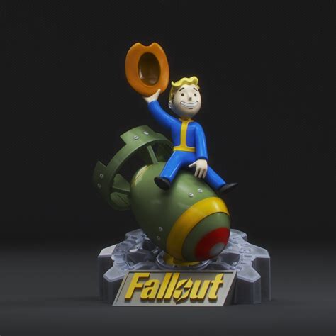 👦 Vault Boy Riding Nuke Fallout ・ 3d File For 3d Printing・cults