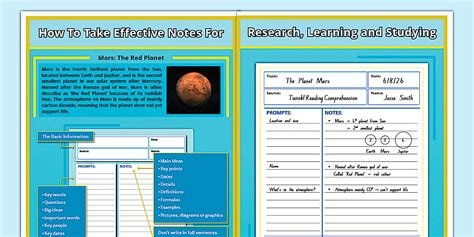Effective Note Taking Display Exemplar Twinkl
