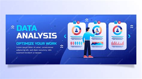 Free Vector Gradient Data Analysis Facebook Cover Template