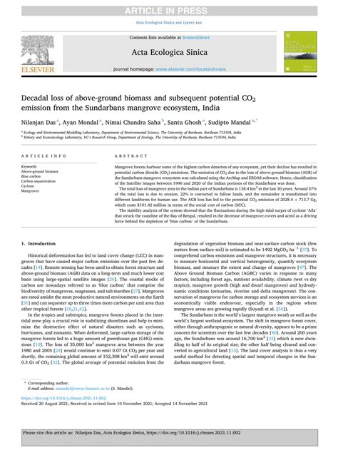 Pdf Decadal Loss Of Above Ground Biomass And Subsequent Potential Co2 Emission From The